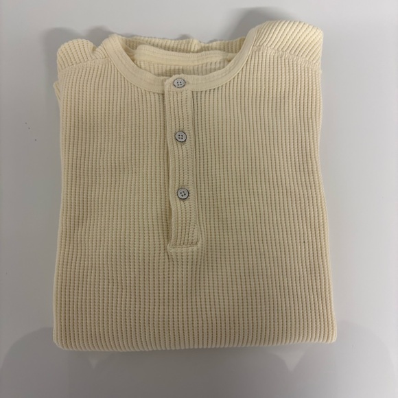 rag & bone | Shirts | Rag Bone Waffle Knit Thermal Henley Shirt Ivory ...